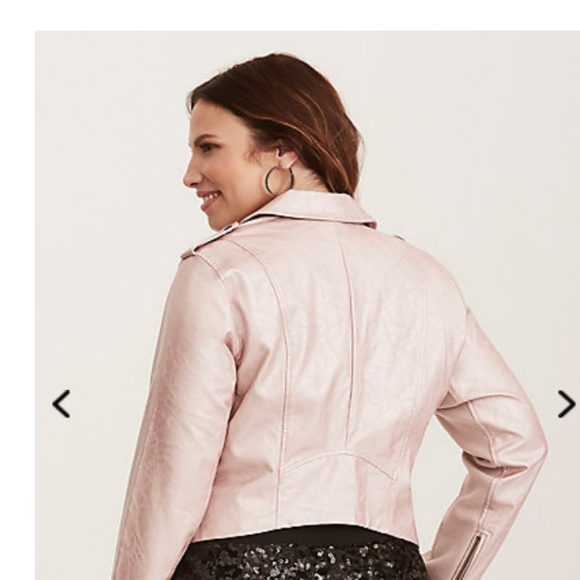 torrid | Jackets & Coats | Torrid Rose Gold Faux Leather Moto Jacket ...